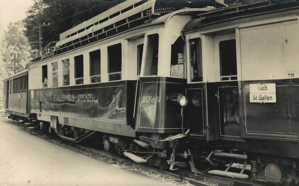 Frontalzusammenstoss St. Gallen-Gais-Appenzell Bahn 1931 | Kaufen auf Ricardo