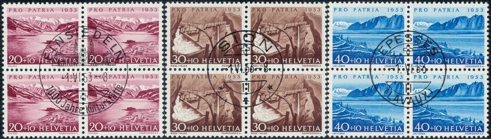 Pro Patria 1953, Viererblockserie Orts-ET, 175.- (Gebraucht) in Horw für CHF 20 – mit Lieferung ...