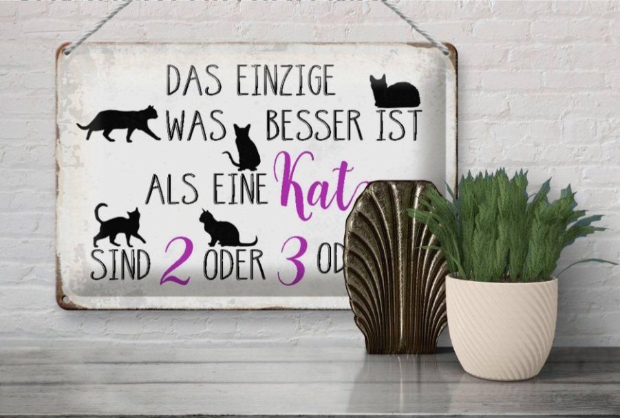 Katzenschild besser als eine Katze aus Blech NEU (Neu und ...