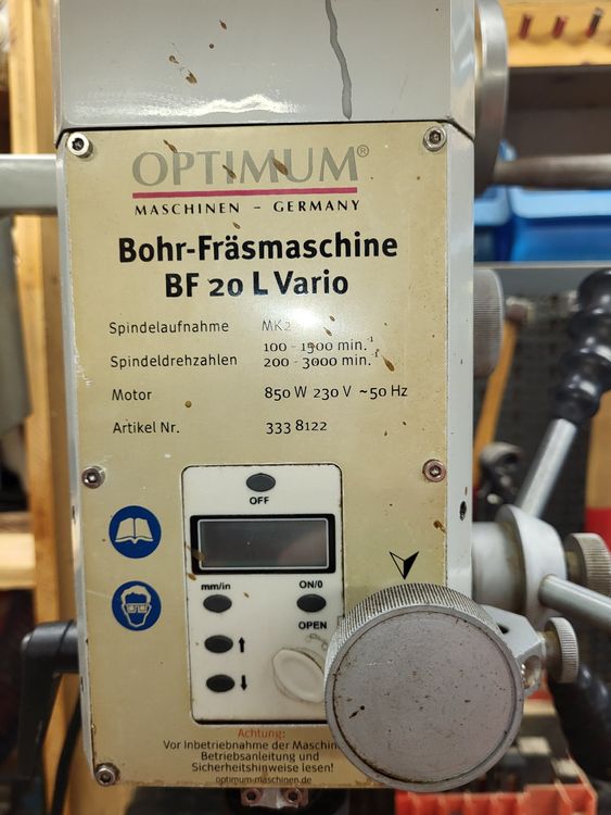 Bohr-Fräsmaschine OPTIMUM BF 20 L Vario (Defekt) in für CHF 752 – nur ...