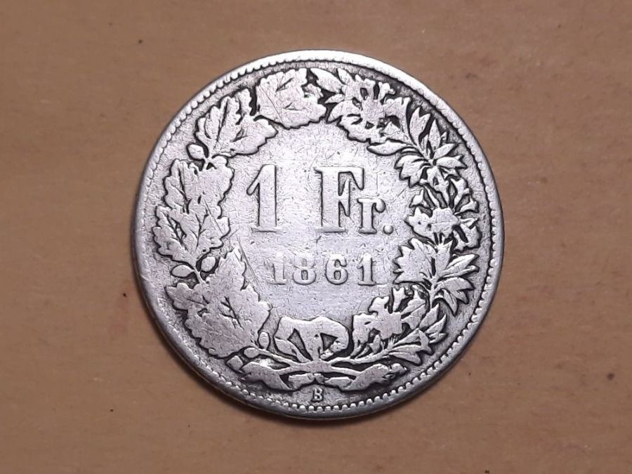 Schweiz 1 Franken Sitzende Helvetia 1861 B Silber (Gebraucht) in Buchs SG für CHF 19 – mit ...