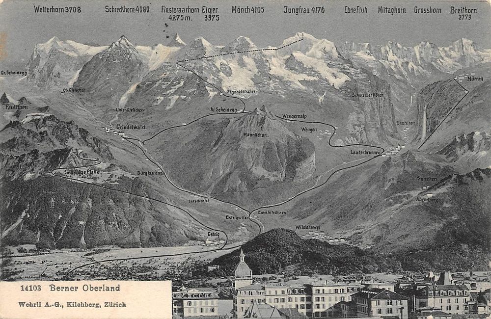 Interlaken Berner Oberland Panoramakarte | Kaufen auf Ricardo