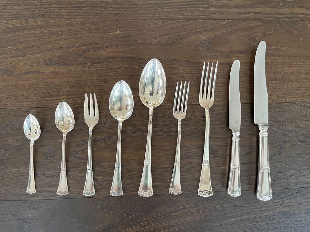 Art Deco Silberbesteck 800er 72teilig mit Zubehör | Kaufen auf Ricardo