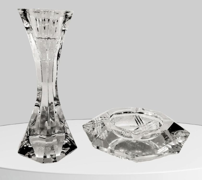 cendrier facettes vintage + bougeoir Villeroy & Boch cristal (Gebraucht ...