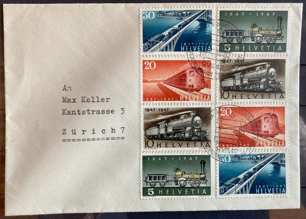 FDC Eisenbahn 1947, SBK >45 Fr. | Kaufen auf Ricardo