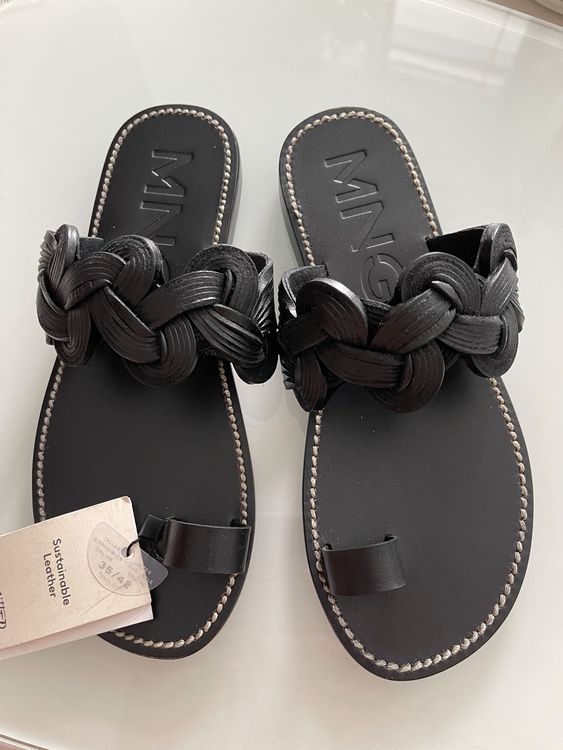 MANGO Leder Zehensandale Sandale Pantolette Gr.39 (38) NEU (Neu und originalverpackt) in ...