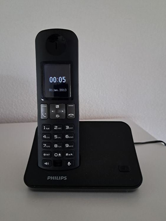 Schnurloses Telefon Philips DECT schwarz Top Zustand (Gebraucht) in ...