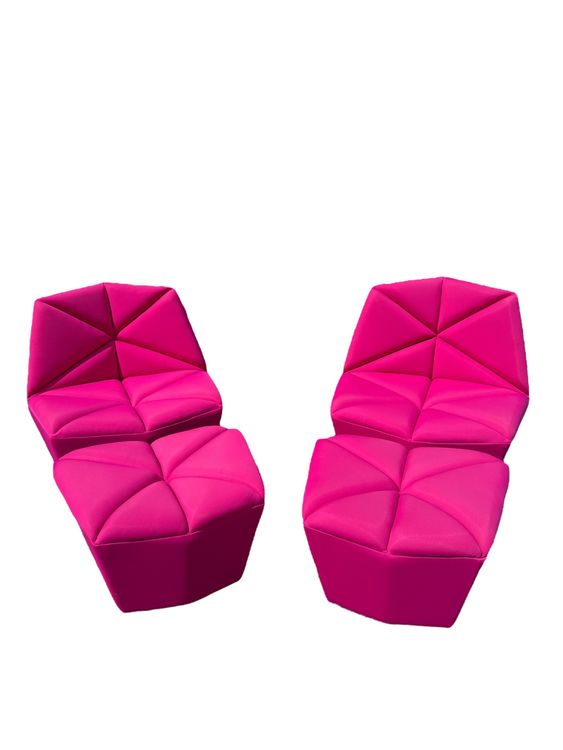 Paire de fauteuils et pouf design. ALBERTA black mod. GOSSIP (D ...