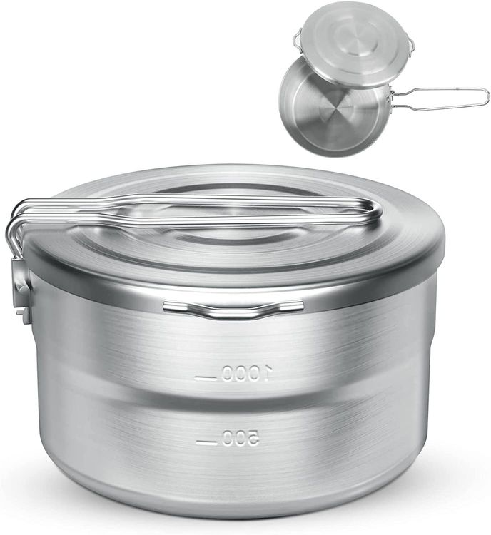 Camping Topf 1.5L Edelstahl Camping Kochgeschirr Set | Kaufen auf Ricardo