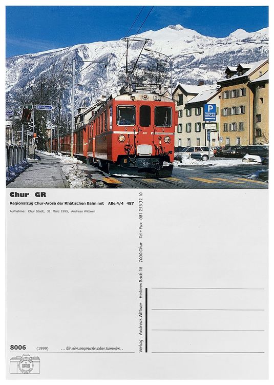 Chur Ansichtskarte Chur Stadt RhB Arosa Bahn ABDe 4/4 487 | Kaufen auf Ricardo