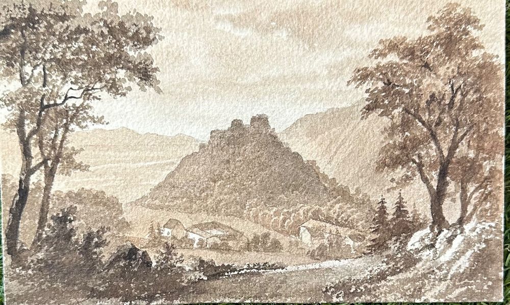Antike Landschafts Aquarell (1850) | Kaufen auf Ricardo