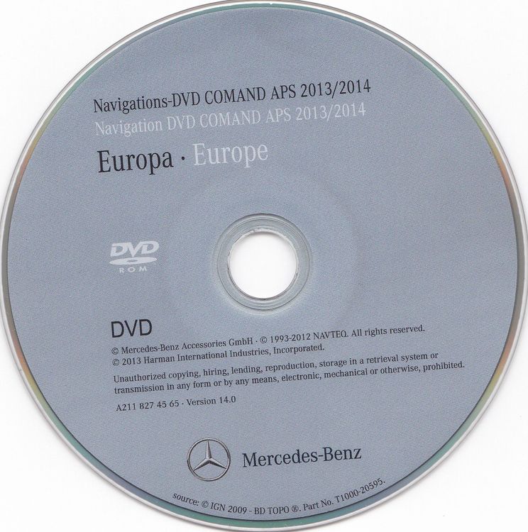 DVD NAVIGATION MERCEDES BENZ COMAND APS 2014 EUROPA NTG 1 | Kaufen auf ...