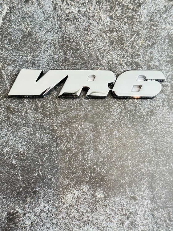 VW VR6 Emblem Schriftzug Logo aus Metall NEU Chrom (Neu und ...