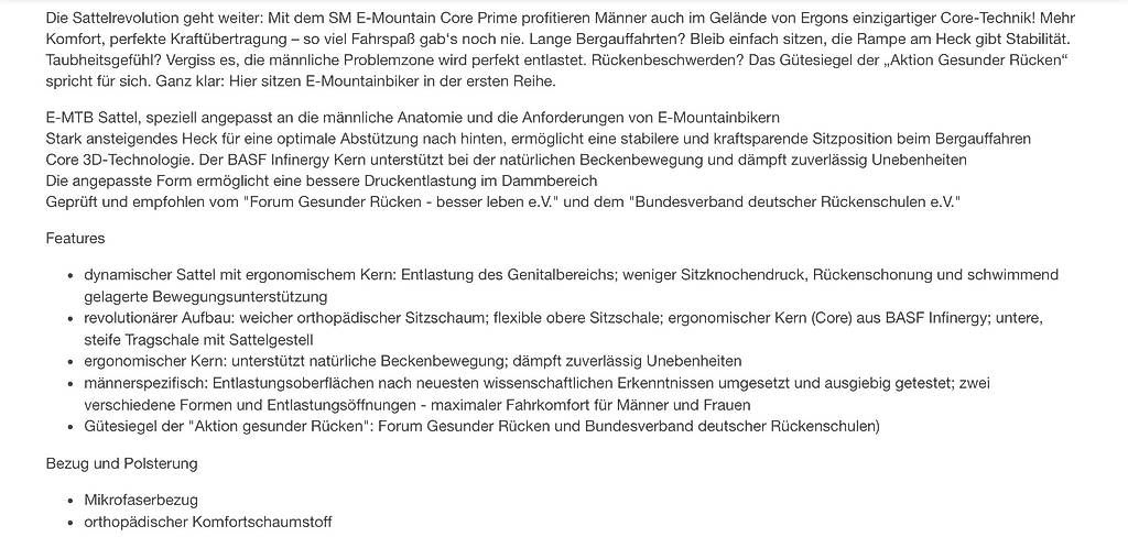 Top Ergon SM E-Mauntein Vello Sattel Gr. ML Men (Gebraucht) in ...