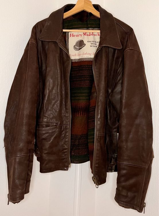 Vintage Henry Maddock Leather Jacket Brown L Y2K (Gebraucht) in ...