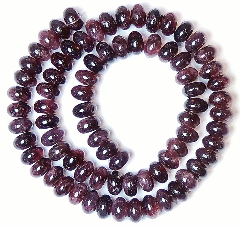 1 Strang echte schöne dunkle Granat Rondellen Perlen 8x5mm (Neu (gemäss ...