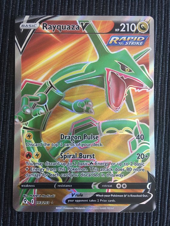 Pokemon Rayquaza V Fullart Evolving Skies EN (Neu (gemäss Beschreibung ...