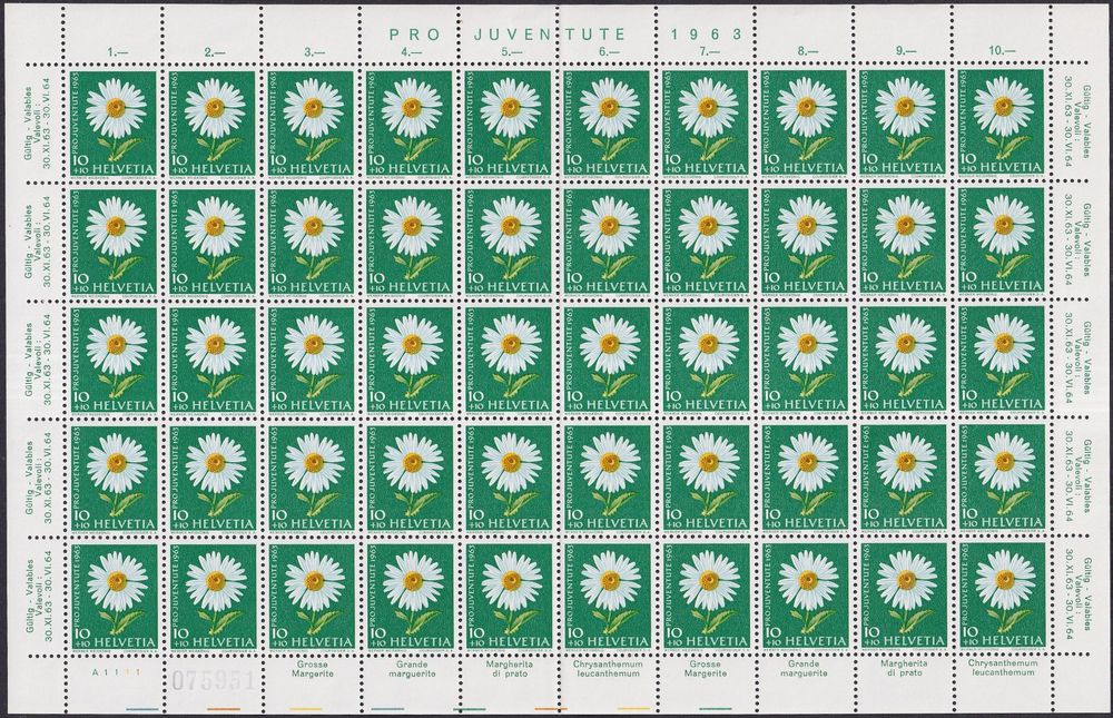 1963, J201 Bogen (grosse Margerite) postfrisch **. (Gebraucht) in ...