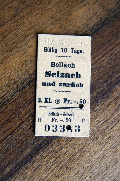 3.Kl. Billet Bellach - Selzach - 1933 (Gebraucht) in Schönenwerd für CHF 21 – mit Lieferung auf ...
