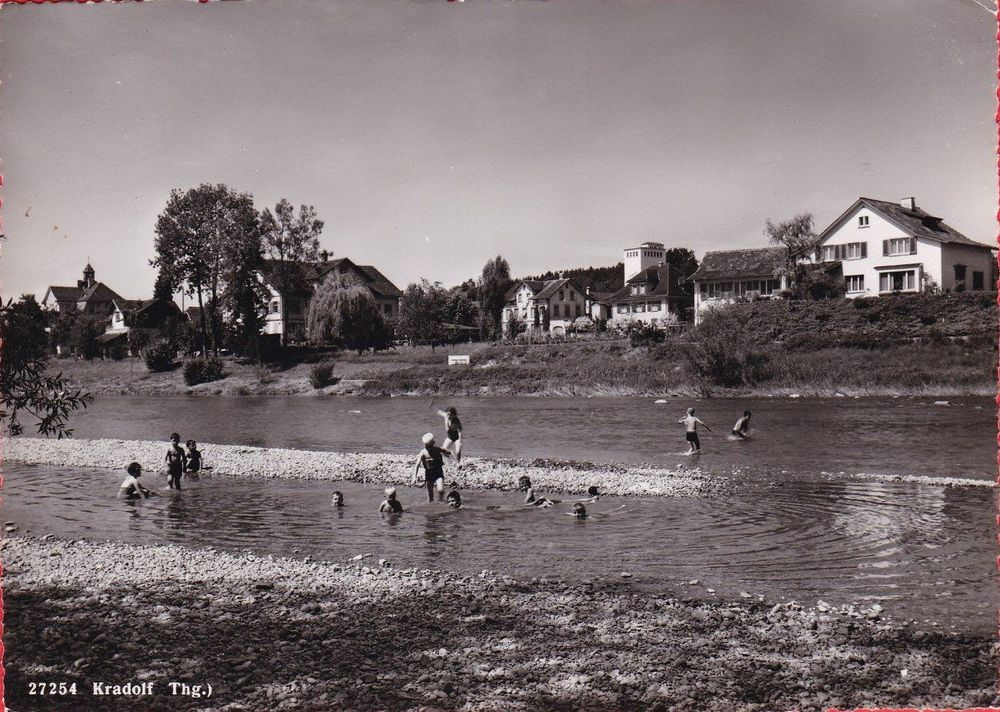 Kradolf-Schönenberg TG Kradolf badende Leute Nr.27254 , 1958 (Gebraucht ...