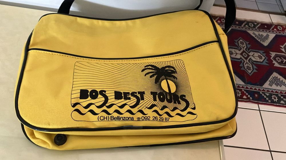Borsa a tracolla di stoffa gialla vintage Bos Best Tours | Kaufen auf ...