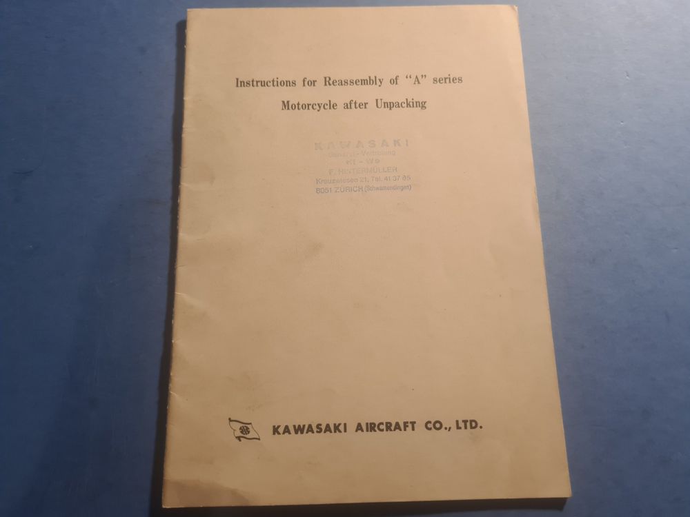 1967 KAWASAKI 250 A1 BROCHURE FOR REASEMBLY OLDTIMER (Gebraucht) in ...
