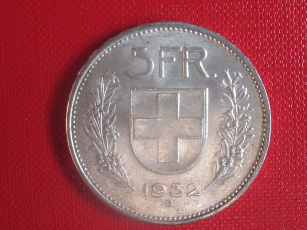 5 FRANKEN SILBERMÜNZE 1932 SEHR SCHÖN NIE IN ZIRKULATION (Neu (gemäss Beschreibung)) in ...