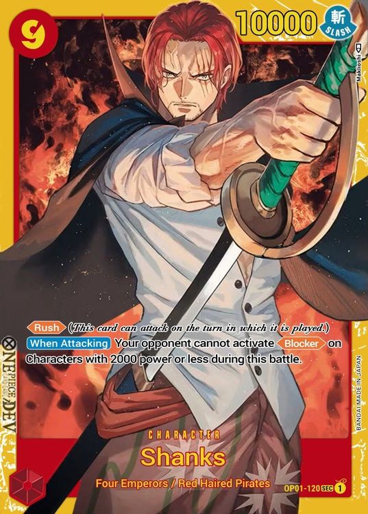 Shanks Secret Rare OP01-120 One Piece TCG Card Game | Kaufen auf Ricardo