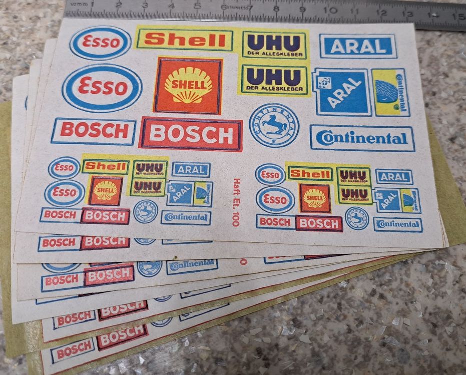 Vintage Aufkleber Esso Shell Bosch UHU Continental (Defekt) in Oekingen ...