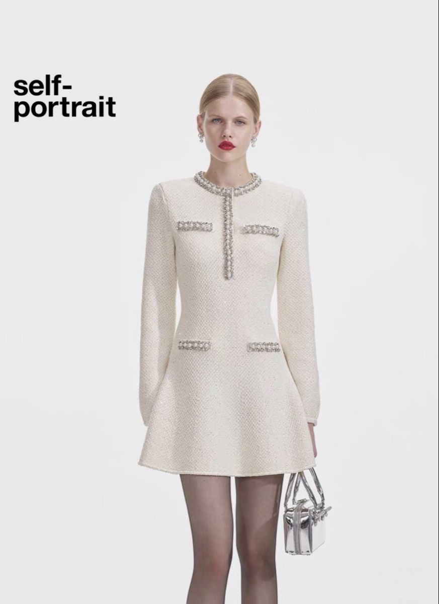 Self-Portrait Cream Mini Dress, New and with tag, Size S (Neu (gemäss ...
