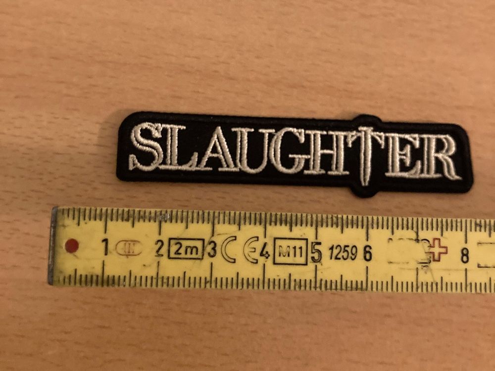 Slaughter Mini Patch Sticker Aufnäher Metal Rock Band (Neu (gemäss Beschreibung)) in Horn für ...