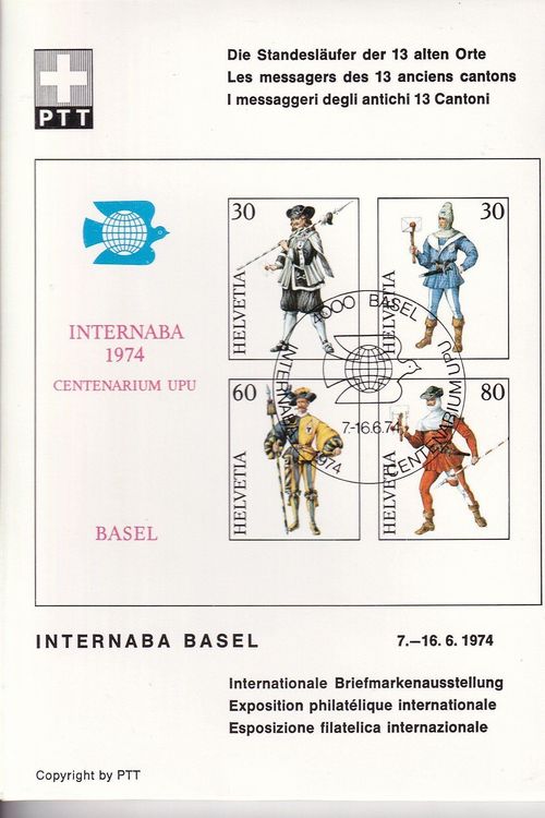 INTERNABA 1974 Standesläufer der 13 Orte (Gebraucht) in für CHF 6 – mit ...