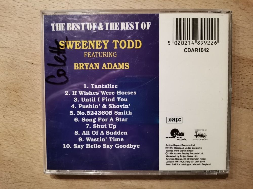 Sweeney Todd Featuring Bryan Adams (Gebraucht) in für CHF 3.9 – mit ...
