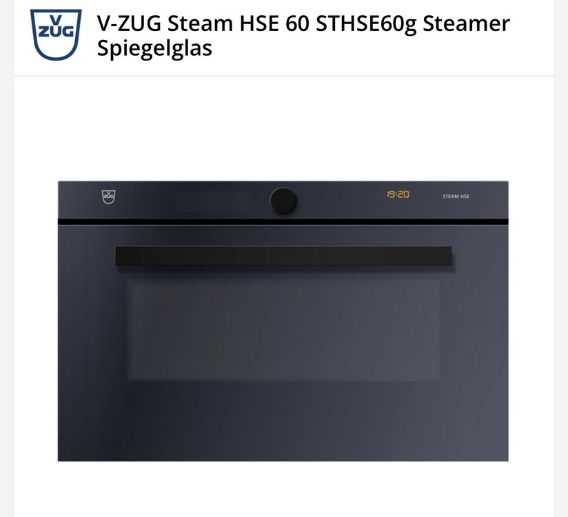 V-ZUG Steamer Steam HSE 60 STHSE60g Spiegelglas 38,cm (Neu und ...