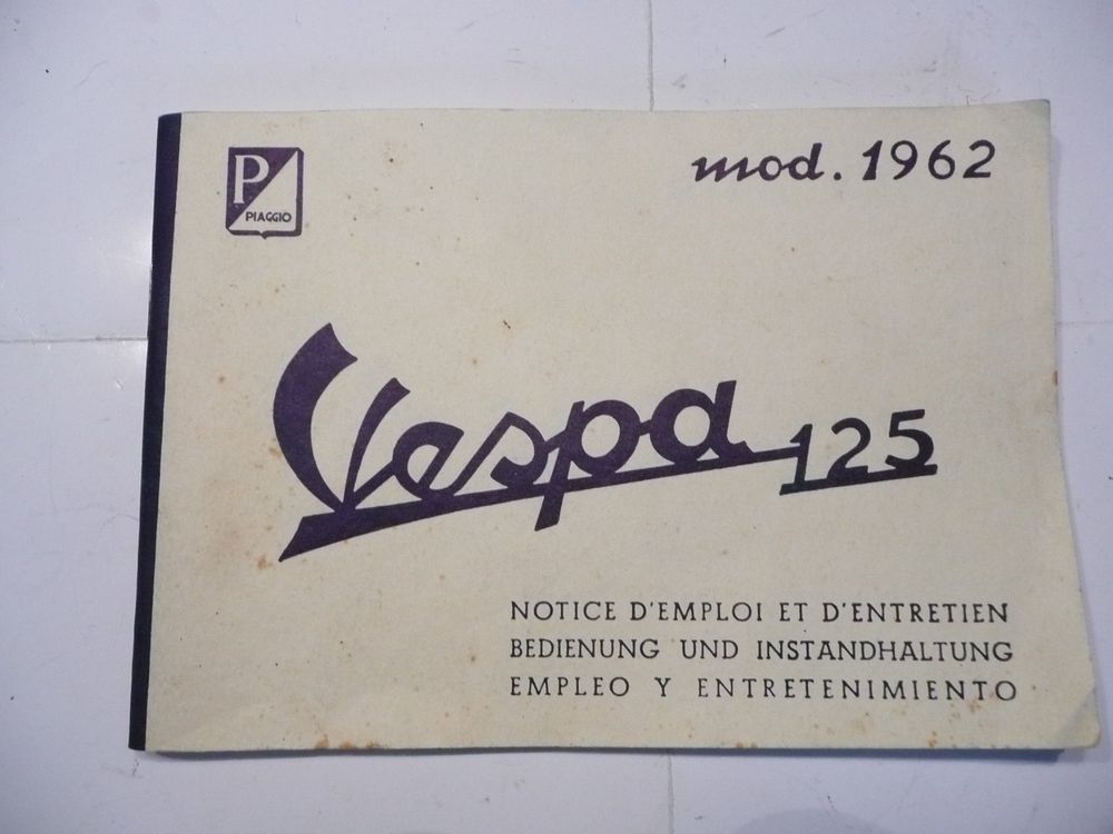 PIAGGIO VESPA VNB 125 1962 BEDIENUNGSANLEITUNG ORIGINAL | Kaufen auf Ricardo