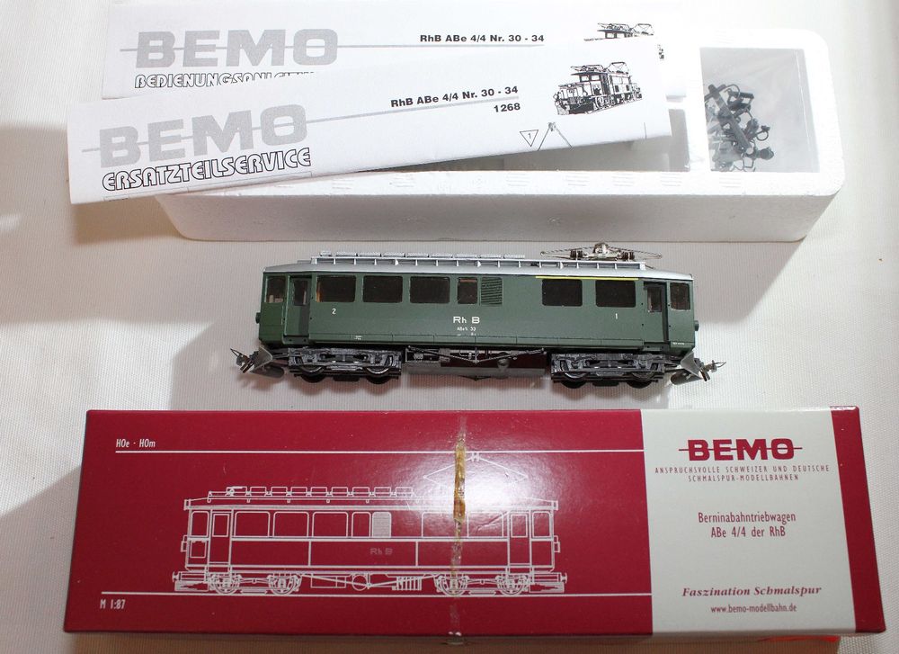 Bemo 1268 123, RhB ABe 4/4, Triebwagen, grün (Neu (gemäss Beschreibung ...