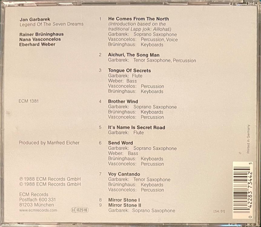 Jan Garbarek * Legend of the Seven Dreams | Kaufen auf Ricardo