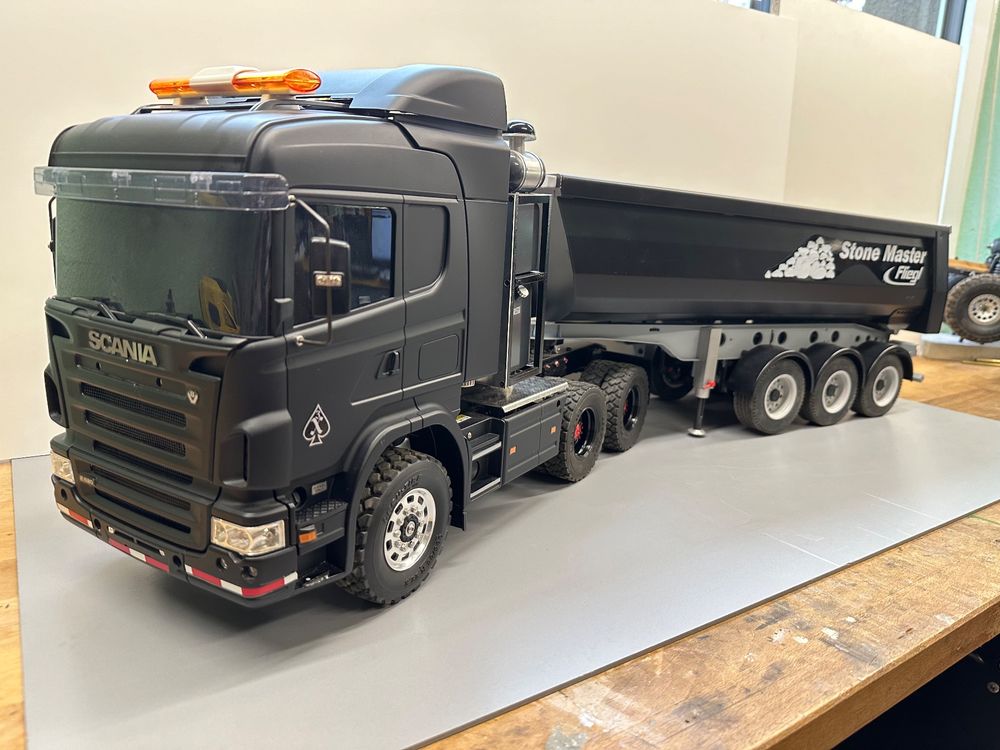 Tamiya Scania R620 6x6 mit Stone Master Kippauflieger | Kaufen auf Ricardo