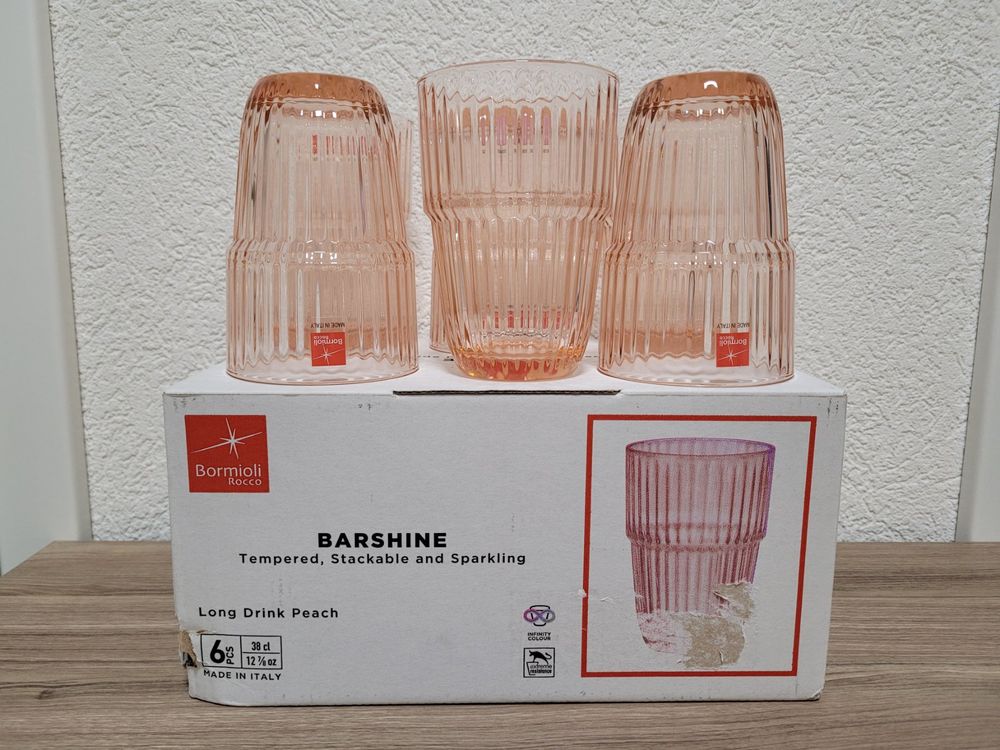 6x Verres Bormioli Rocco Barshine Peach neufs (6x38cl) (Neuf avec ...