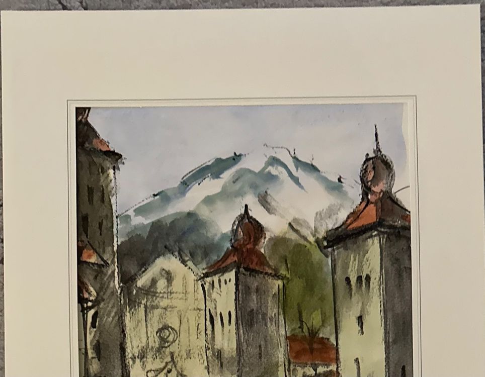 Jean-Pierre Rémon 1928 Landschafts Aquarell | Kaufen auf Ricardo