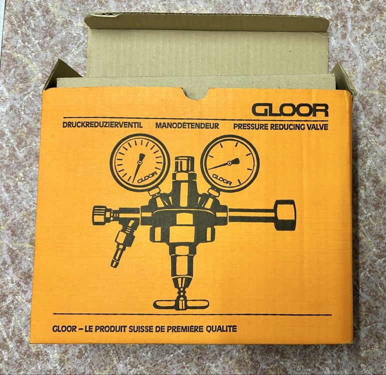Gloor Druckreduzierventil CO2 Manometer Druckminderer (Gebraucht) in ...