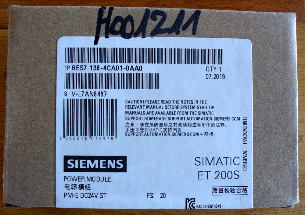 Simatic ET 200S PM-E DC24V ST (Neu und originalverpackt) in Seon für ...