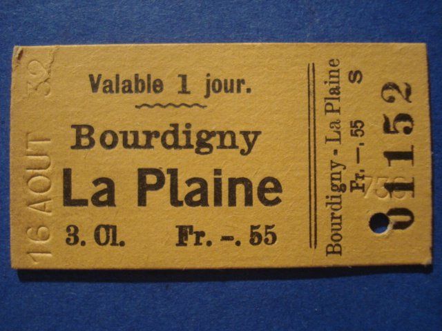 SBB - 16.8.1932 - BOURDIGNY - LA PLAINE - 3.Classe (Gebraucht) in Biel/Bienne für CHF 73 – mit ...