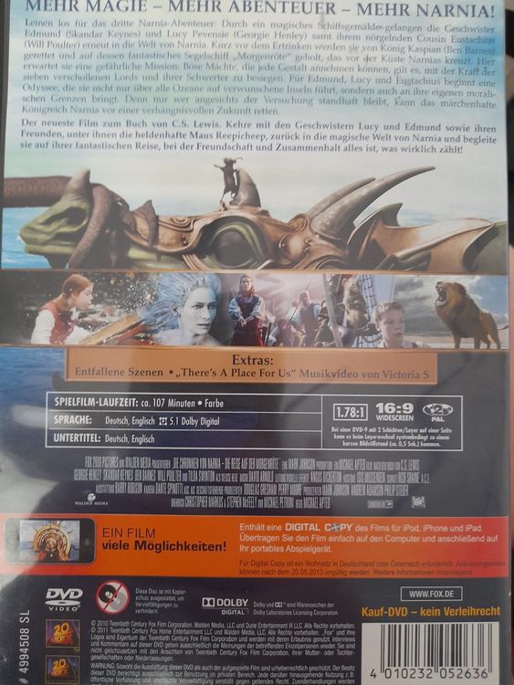 DVD Chroniken von Narnia - Die Reise auf der Morgenröte (Gebraucht) in Eiken für CHF 7 – mit ...