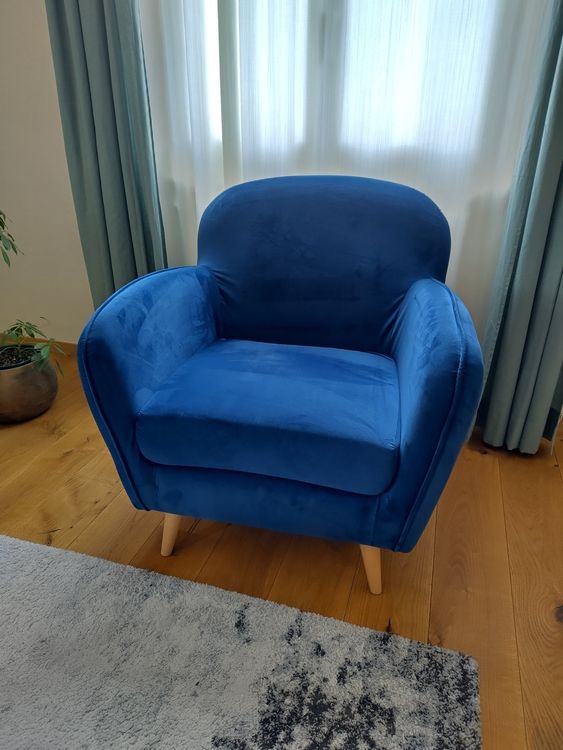 Wunderbar Sessel Samt Blau Ebenbild