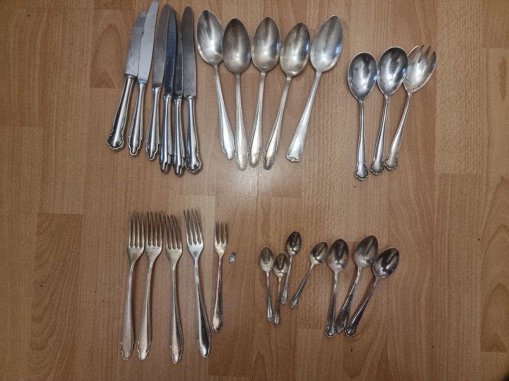 Silberbesteck 800er Silber, Messer, Gabeln, Löffel (Gebraucht) in Schaffhausen für CHF 28 – mit ...