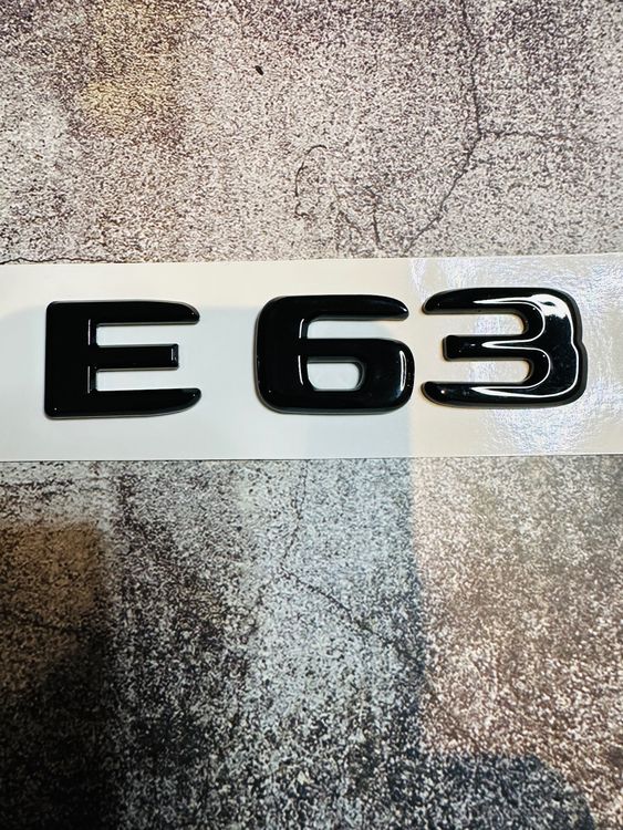 Mercedes AMG E63 Emblem Schriftzug Logo aus ABS NEU schwarz (Neu und ...