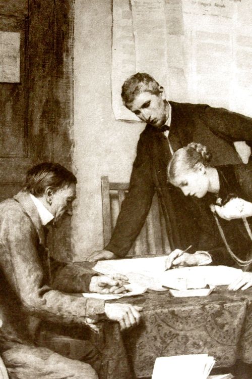 ALBERT ANKER (Swiss, 1831-1910) Der Ehekontrakt, signiert (Gebraucht ...