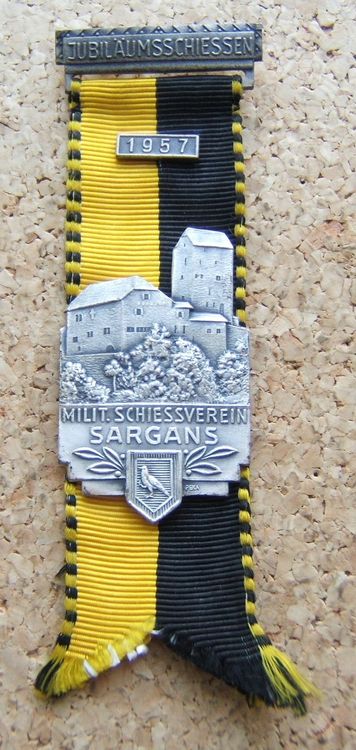 SCHÜTZENKRANZ/AUSZEICHNUNG MILIT. SCHIESSVEREIN SARGANS 1957 (Gebraucht ...