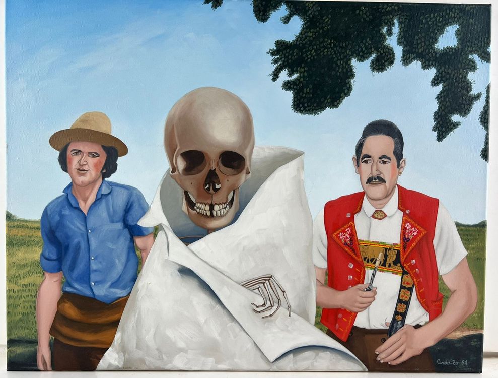 Grosses Gemälde mit Ausstellung Flyer (Gebraucht) in Neuhausen am Rheinfall für CHF 15 – mit ...